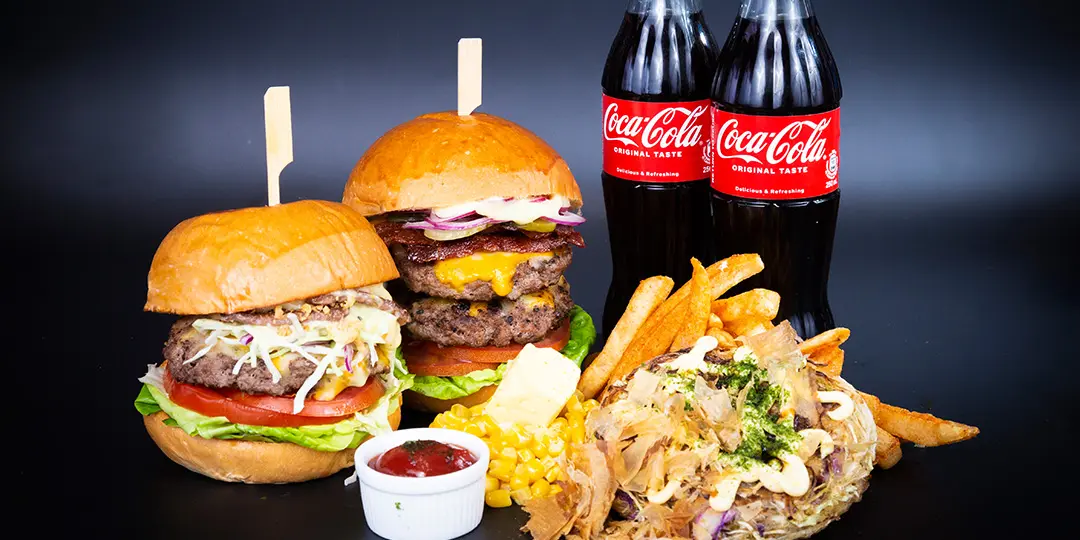 [For 2] Fusion Super Baka Burger & Snack Set for 2 [Service Charge ...